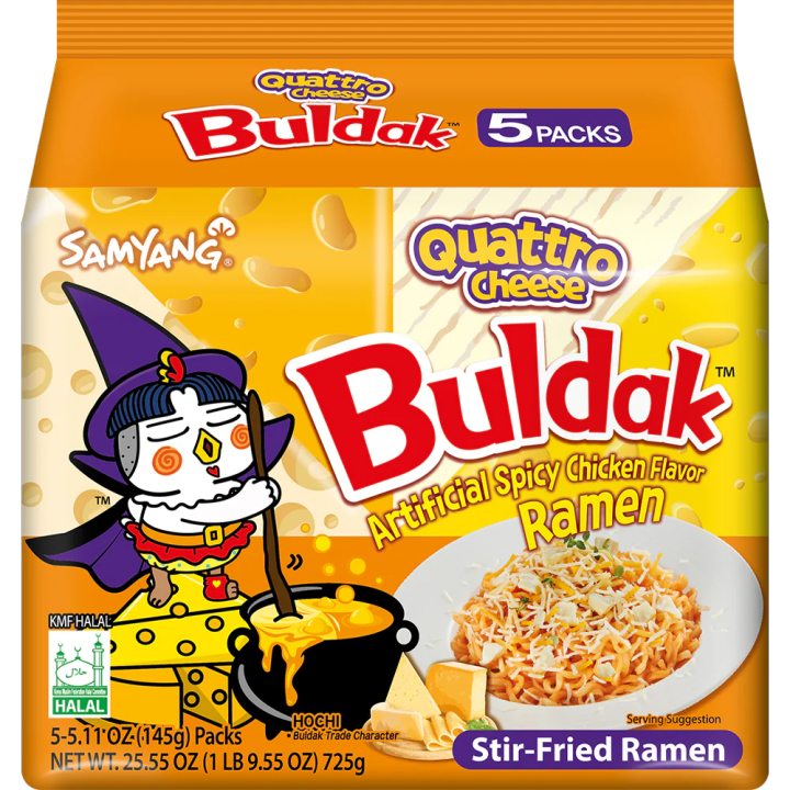 🧀 Imported Korean Samyang Hot Chicken Quattro Cheese Ramen 140g ...