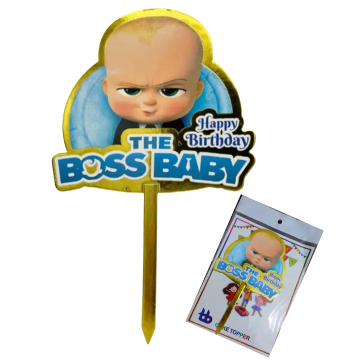 Boss Baby Theme Cake Toppers - Beautiful Cardboard Material Boss Baby ...
