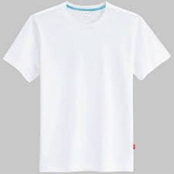 Plain Single White Tshit For Men By AW | Daraz.pk
