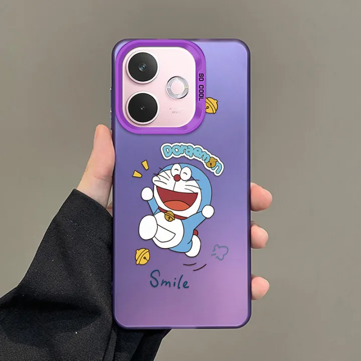 OPPO A5 Pro 5G A5 Pro Durable Matte Plastic Case Cartoon Happy Doraemon ...
