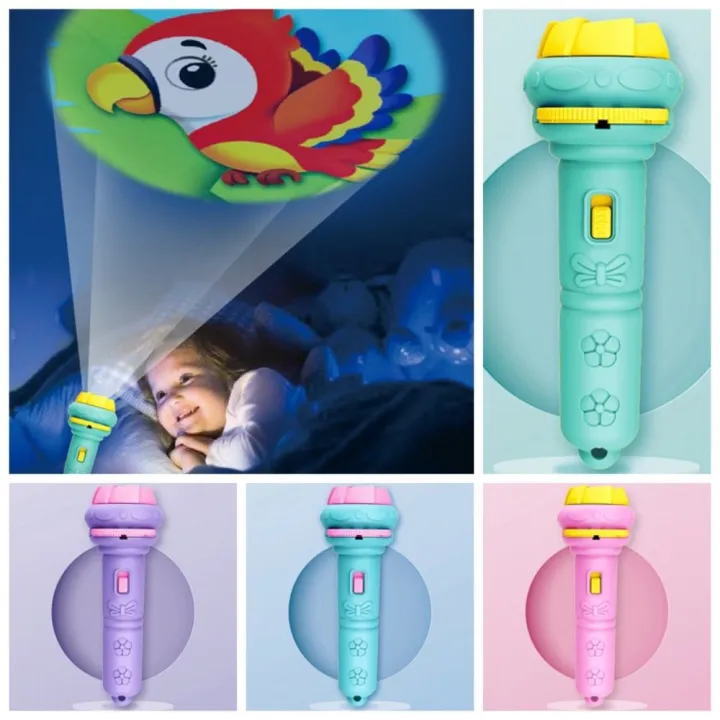 Bedtime Story Book 32 Patterns Cartoon Projection Flashlight 4 Cards ...
