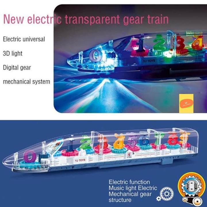 Transparent Gear Train Toy For Kids With Music 3D Lights And Sound ...