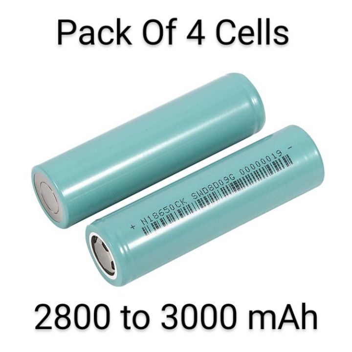 4 x 2800 to 3000 mAh 18650 Original 3.7v lithium ion cell Battery (Used) | Daraz.pk