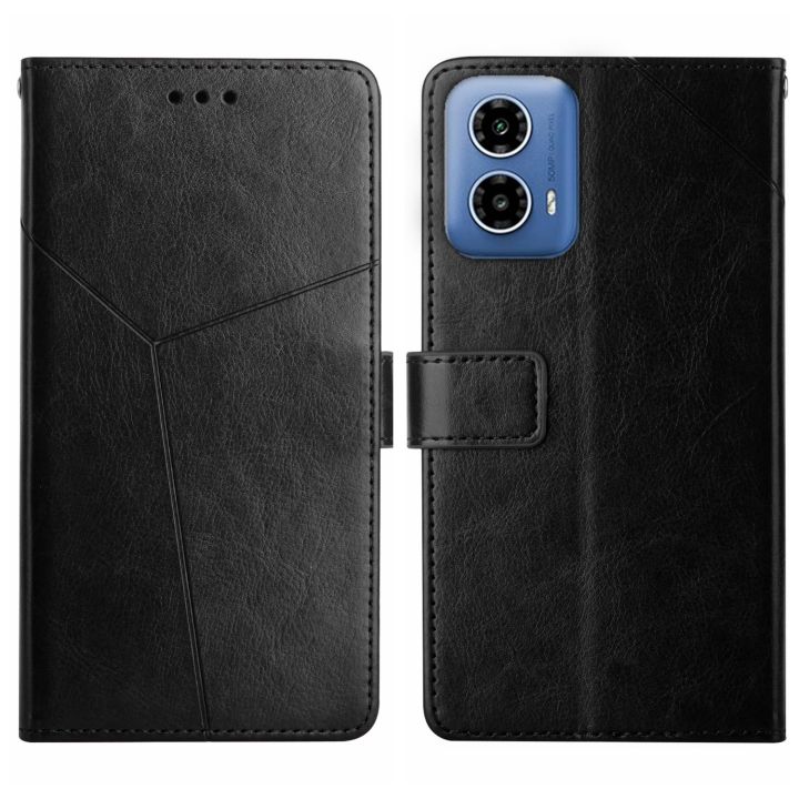 (COD) For Motorola Moto G85 5G HT01 Y-shaped Pattern Flip Leather Phone ...