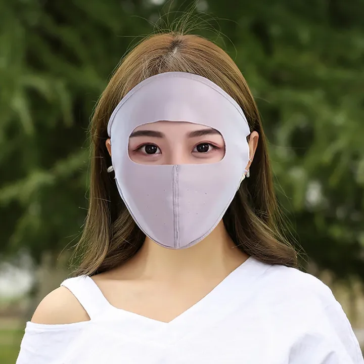Summer Sunscreen Ice Silk Mask UV Protection Face Cover Sunscreen Veil ...