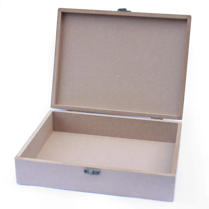MDF Box - Square Wood Box DIY Craft Materials - Plain MDF Blank Square ...