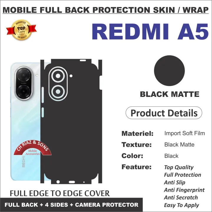 REDMI A5 FULL BACK 360 premium Protection Skin Wrap full cover Premium ...
