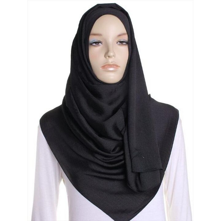 Paper-Silk Maxi Hijab in Black | Daraz.pk