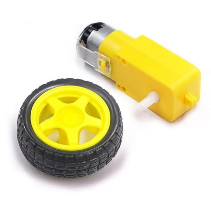 Smart Car Tyre Wheel With Gear Dc 5V Motor Diy Car Robot Arduino | Daraz.pk