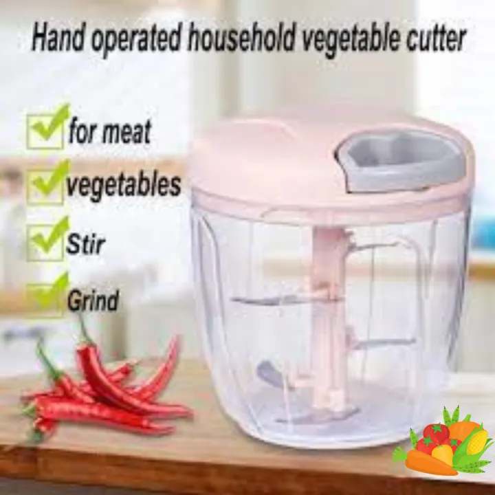 Manual Hand Chopper - Mini & Large Sizes | 3 & 5 Steel Blades | Hand ...