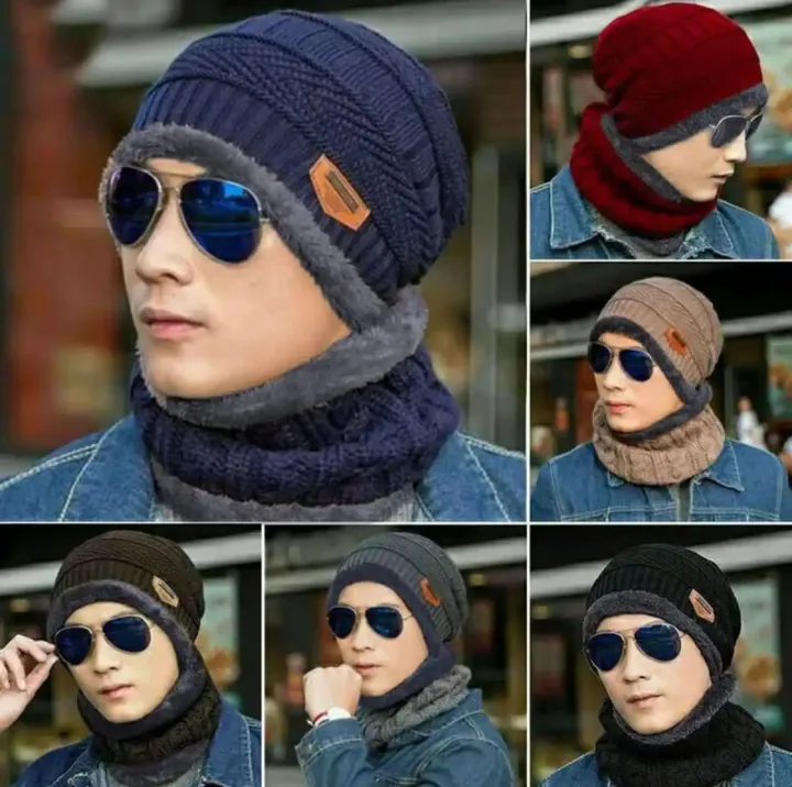 Caps For Boys - Winter Caps For Men - Neck Cover - Wool Cotton Winter 2 ...