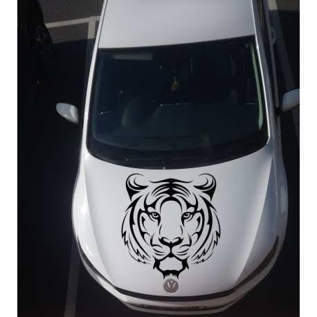 Tiger head car bonnet decal Sticker, tiger head car hood sticker. Cars ...