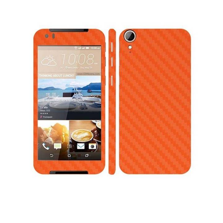 HTC Desire 830 Dual Sim Carbon Fiber Texture Mobile Skin - Orange ...