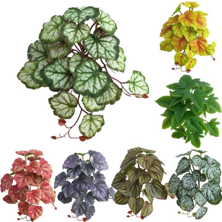 Realistic Trailing Hanging Artificial Leaves Turtle leaf Begonia Fake ...