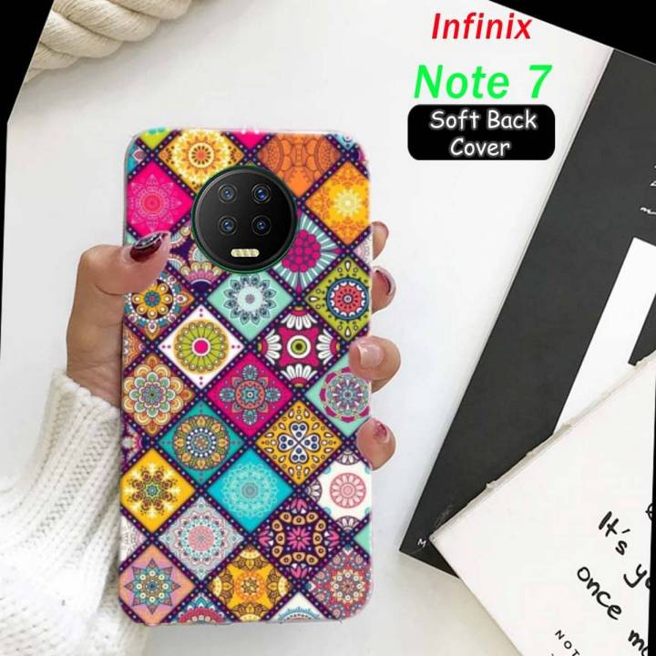 Infinix Note 7 Back Cover - Art Floral - 2Gud Soft Case Cover Pouch ...