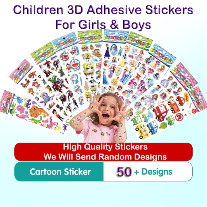 Mega Pack of High-Quality 3D Adhesive Stickers for Kids – Boys & Girls ...