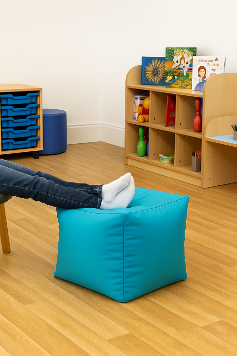 Cubical Bean Bag Stool – Compact & Versatile Cube Ottoman for Footrest ...