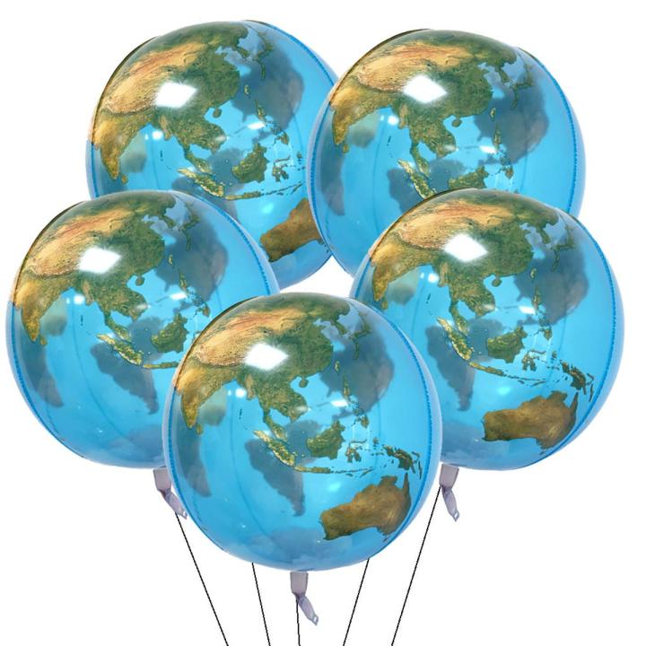 5pcs 22Inch 4D Sphere Outer Space Balloons World Map Galaxy Planet ...