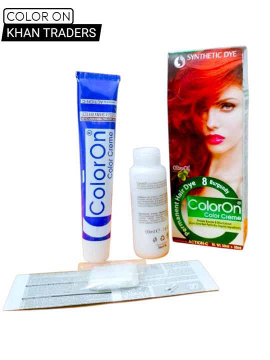 ColorOn Burgundy Permanent Hair Dye – Bright, Long-Lasting Color for ...