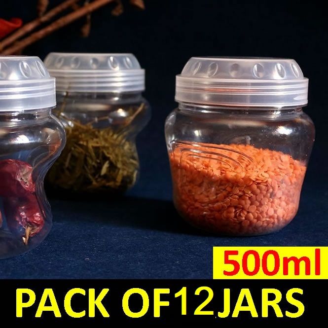 JAR - 90 Mm Wide Mouth Storage Jar 500 Grams - DELUXE Design FOOD GRADE ...