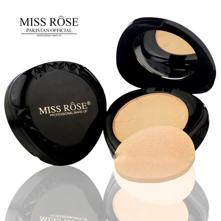 Miss Rose makeup Double Layer Black Triangle Compact Powder | Daraz.pk