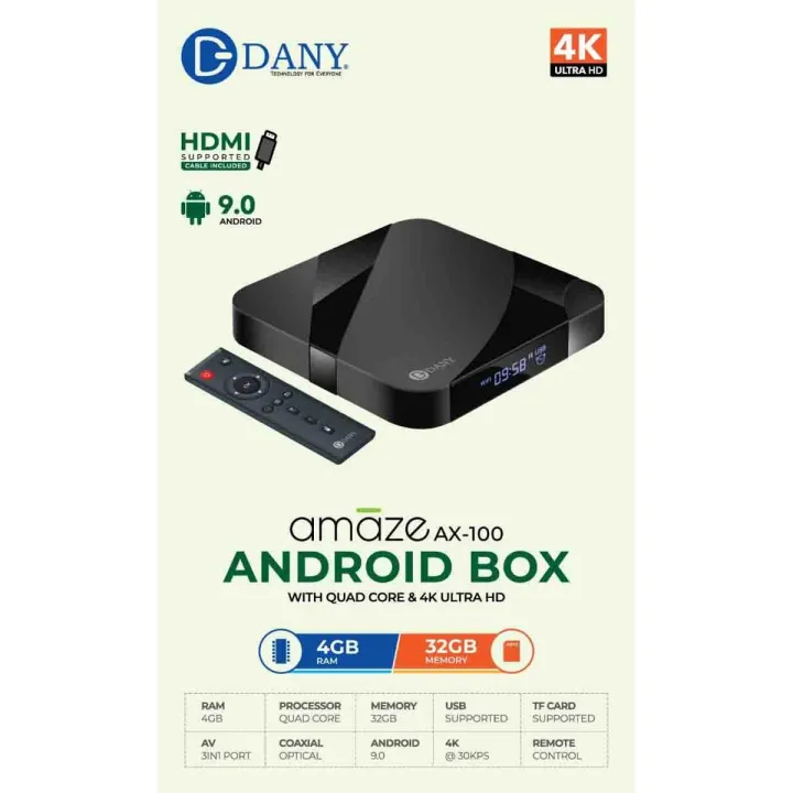 Android Tv Box Amaze AX-100 4GB RAM and 32GB ROM | Daraz.pk