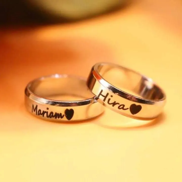 Customized Couple Name Ring 2 Rings With Individual Gift Box Packing Perfect Gift To Send Your Wife Husband Fiance Or Any One Daraz.pk