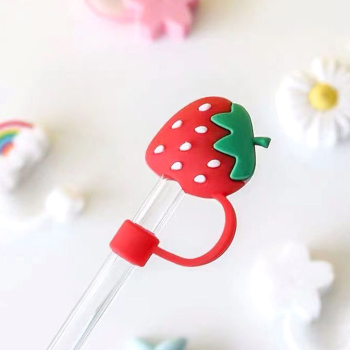 Flower Cartoon Silicone Straw Covers 10mm Drinking Dust Caps for Cups ...