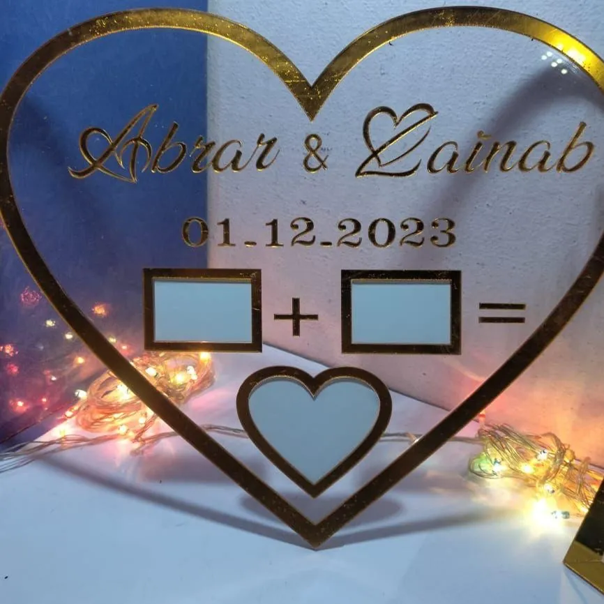 Customized nikkah frame for wedding made of acrylic 10 x 10 Material ...
