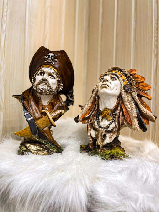 "Legends and Heritage Tales: Pirate & Native American Statue Set ...