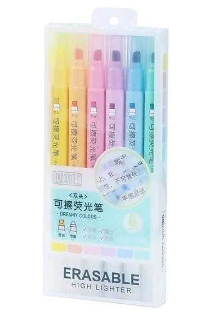 6x Erasable Highlighters with Eraser Tip | High Quality Imported ...