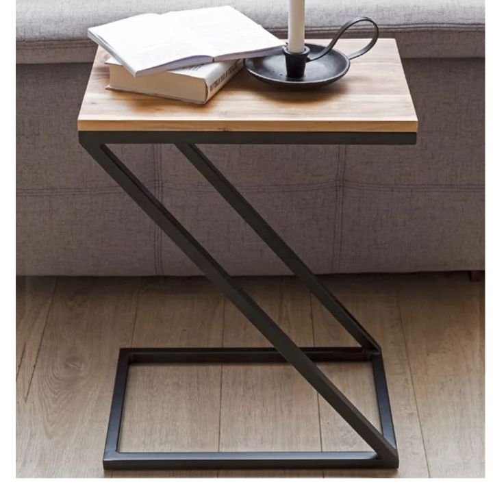 Z Shape Side Table Durable Modern Sofa Table Wood Table Coffee Table ...