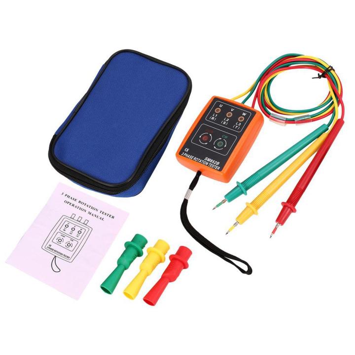 gu Sm852b 3-phase Rotation Tester Digital Phase Indicator Detector Led ...