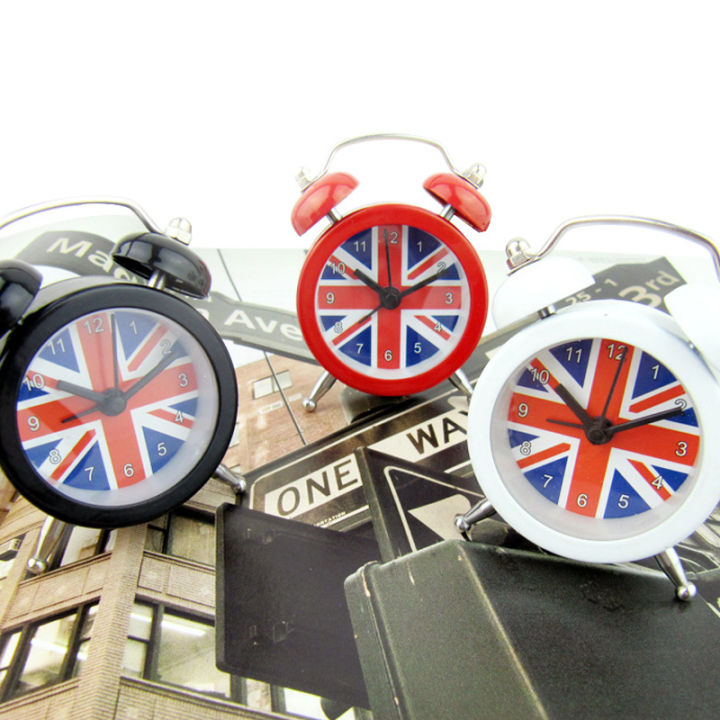 Mini Metal Alarm Clock Rice Flag British Style Small Alarm Table ...