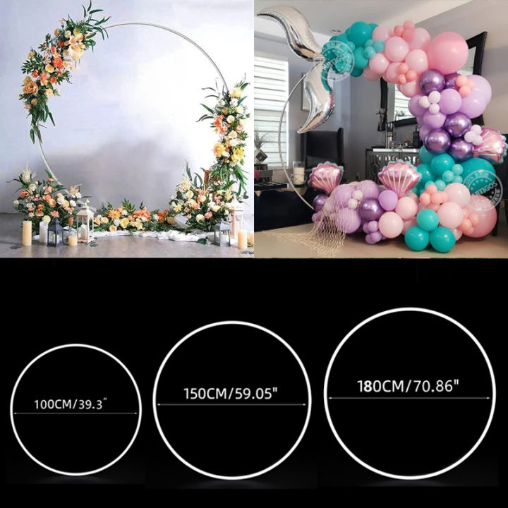 Circle Balloon Arch With Stand Plastic Wreath Frame Holder Ring Ballon ...