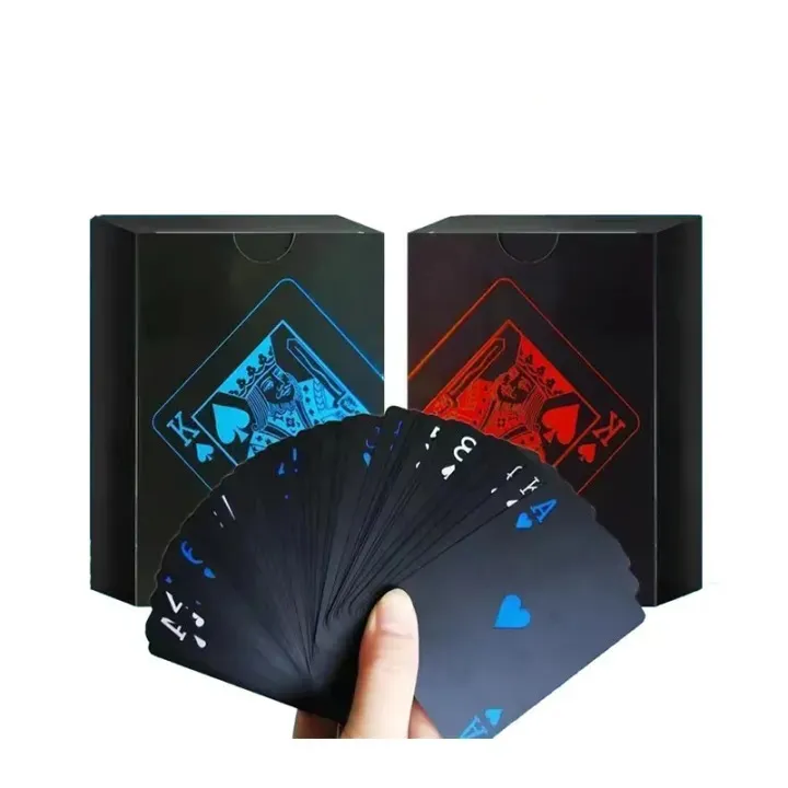 Waterproof PVC Pure Black Magic Box-Packed Plastic Playing 54pcs Cards ...