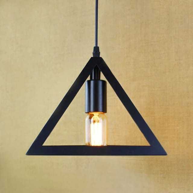 Triangle Lamp Indoor Unique Geometric Vintage Styled Bulb Fixture ...