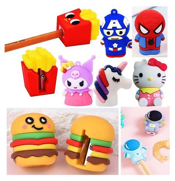 Pair of Fancy Pencil Sharpeners | Cute & Colorful Sharpener Set for ...