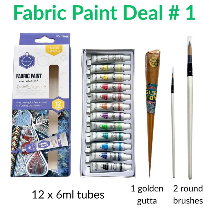 Fabric paint deal with brushes - Deal no 1 golden gutta cone Two fabric ...