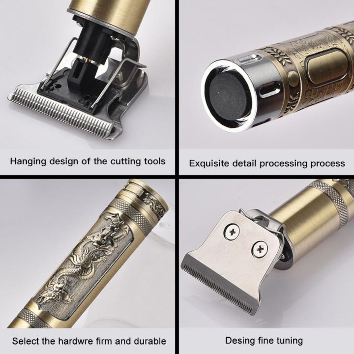Rechargeable hair clipper, USB electric trimmer, thread engraving ...