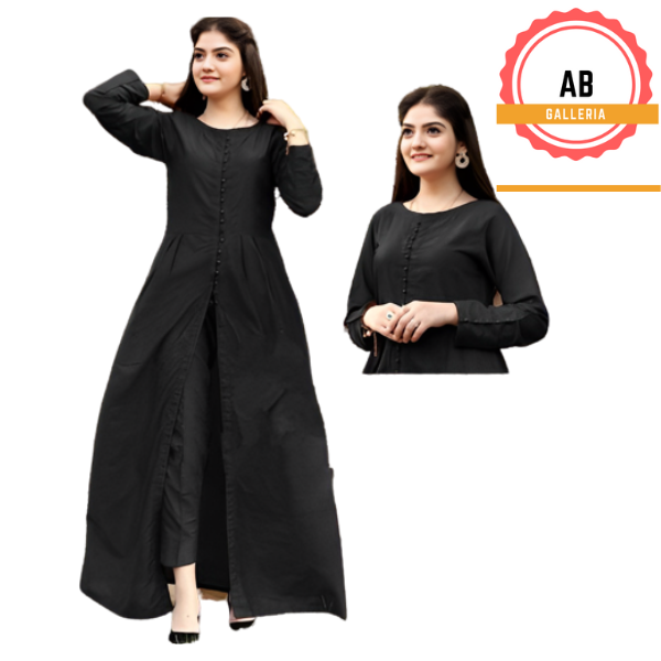 AB Galleria - Stitched Long Cut Maxi Dress For Girls With Trouser (Two ...
