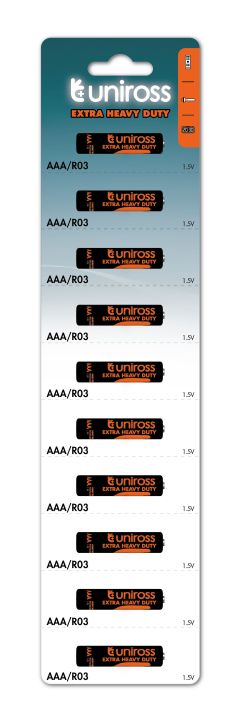 Uniross Original 1.5v Extra Heavy Duty Cell Batteries AAA Size ( 10 ...