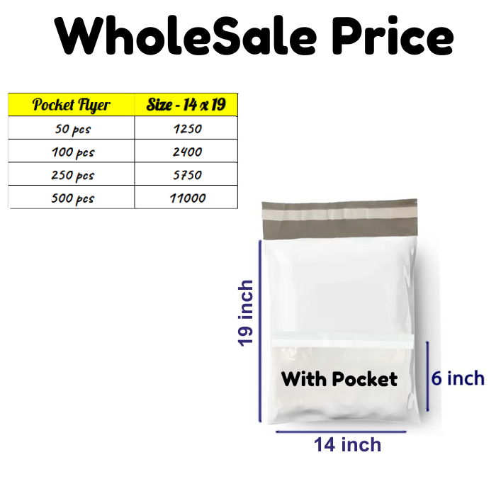 50-500 Pcs 14x19 Courier Flyer With Pocket Shipping Bag Your Online E ...