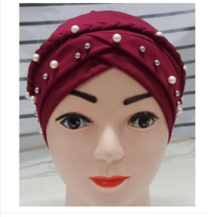 Maroon Muslim Hijab Cap Turban Stretch Hat Braid Hijab inner | Daraz.pk