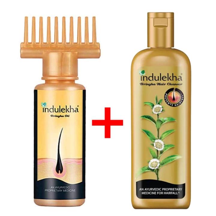 Indulekha Bringha Hair Oil 100ML With Hair Cleanser Shampoo 200ml ...
