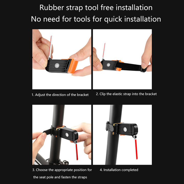 Bike Tail Light Running Water Warning Lights Type C Rechargeable Bike ...