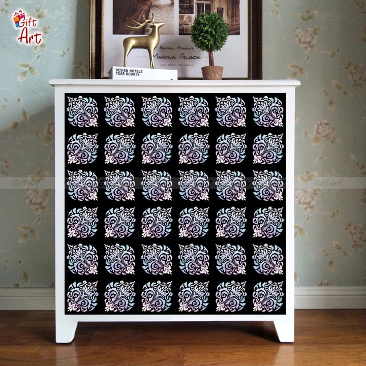 Waterproof Peel & Stick Wall Décor - Silver Rainbow Foil Design ...