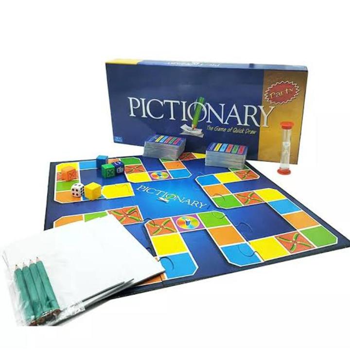 Pictionary-the Game of Quick Draw Blue Pictionary Board Game Laern and ...