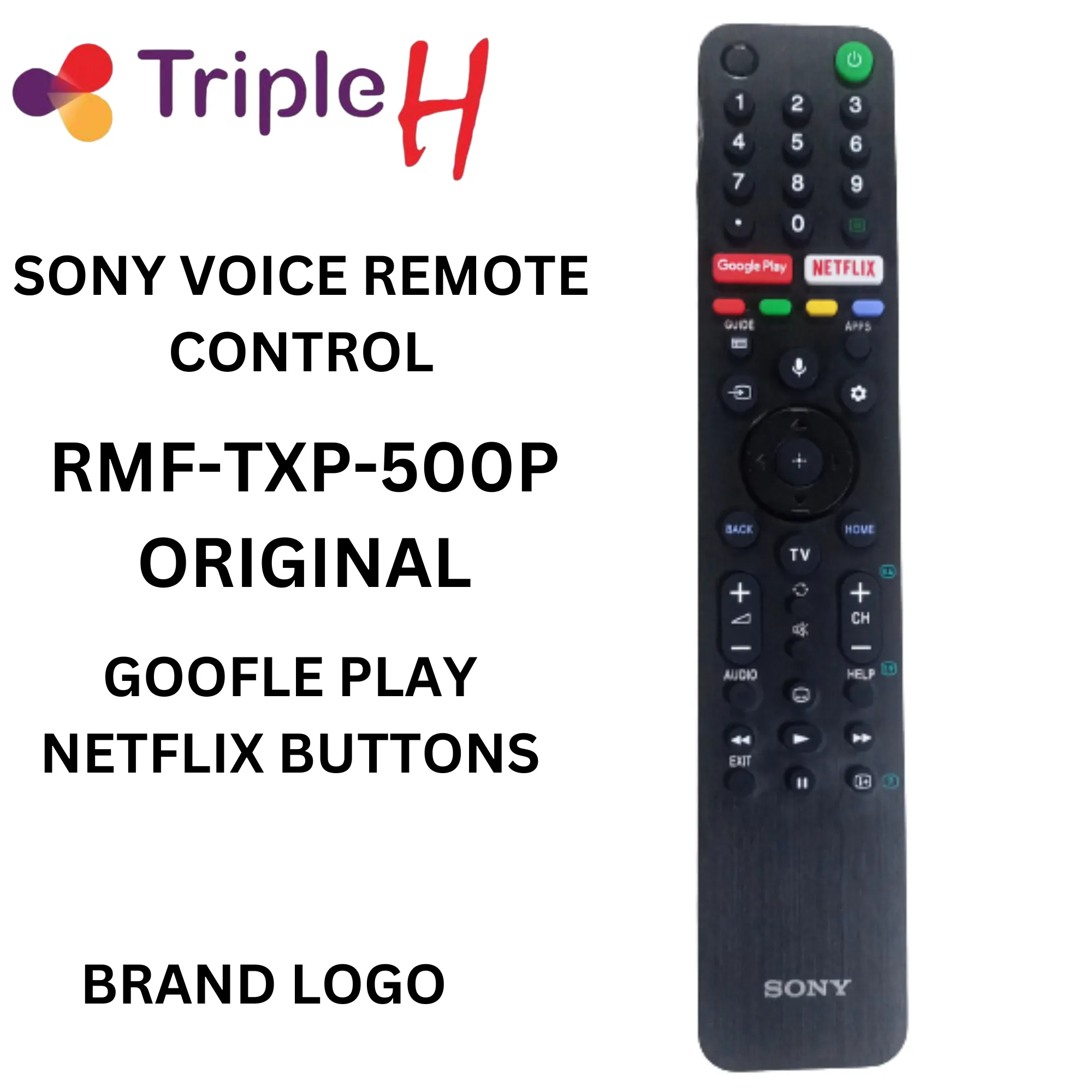 SONY Voice Remote control Original RMF-TX-500P Universal Work Black Color With Social Buttons ...