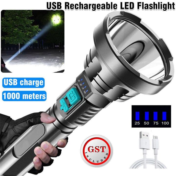 1200mah LED Flashlight Rechargeable USB High Powered Super Bright Torch ...